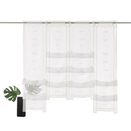 Weckbrodt-Gardinen Scheibengardine &raquo;Selina&laquo; Stangendurchzug 1 Stk. tlg. Hochraff, Gardine, Voile, echte Stickerei, transparent, Store gr&uuml;n Voile, Polyester 120cm, 