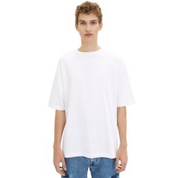Tom Tailor Denim Herren Tom Tailor Denim T-Shirt im Oversize-Fit wei&szlig; M