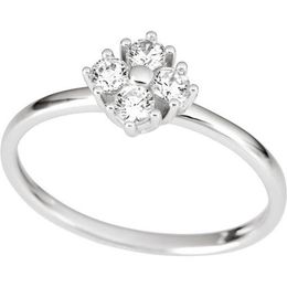 Firetti Damen Fingerring &raquo;Schmuck Geschenk Gold 333 Damenring Goldring Verlobung Fantasie&laquo; mit Zirkonia (synth.) wei&szlig; 16, Wei&szlig;gold 333, 1,6mm