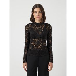 Y.A.S Damen Langarmshirt &raquo;YASLACEY LS LACE TOP S. NOOS&laquo; Materialmix, slim fit S