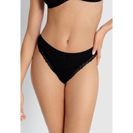 Lscn By Lascana Damen LSCN by LASCANA String 1 Stk. mit zarter Spitzenkante schwarz 32/34, 1 Stk.