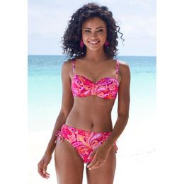 Vivance Damen B&uuml;gel-Bandeau-Bikini-Top &raquo;Pretty&laquo; mit modischem Paisleymuster und Wickeloptik pink 40, Cup A