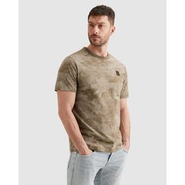 PME-Legend Pme Legend Herren PME LEGEND T-Shirt &raquo;Short sleeve r-neck single jersey aop&laquo; mit Logo Stickerei gr&uuml;n 3XL