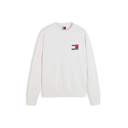 Tommy Jeans Herren Sweatshirt &raquo;RELAX WAVY FLAG SWEATSHIRT&laquo;, Relaxed fit mit Rundhalsausschnitt wei&szlig; L
