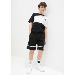 bonprix Jungen bonprix T-Shirt Set, 2er, aus reiner Baumwolle, Regular Fit, Kurzarm-Design schwarz-wei&szlig; 176/182