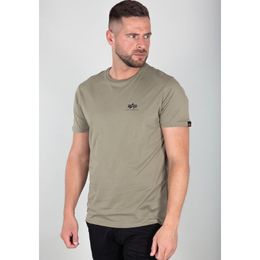 Alpha Industries Herren Rundhalsshirt &raquo;BASIC T SMALL LOGO&laquo; Baumwolle, regular fit gr&uuml;n S