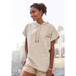 H.I.S. H.I.S Damen Kapuzenshirt mit Kordelzug und weitem Armausschnitt, Loungewear braun 40/42