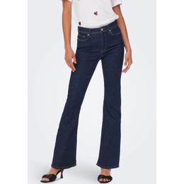 Only Damen Only Bootcut-Jeans &raquo;ONLWAUW LIFE HW FLARED RINSE DNM&laquo; mit Stretch blau S (36), L&auml;nge 32