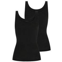 Mey Damen Unterhemd &raquo;Superfine Organic&laquo; breite Tr&auml;ger, tiefer Rundhalsausschnitt, Single Jersey, elastisch schwarz 42, N-Gr
