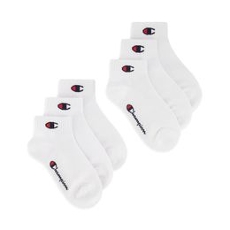 Champion Herren Kurzsocken &raquo;6 Pack Quarter Socks&laquo; Set, 6 Paar tlg. f&uuml;r Kinder, sportlicher Look, mit unifarbenem Design wei&szlig; 27-30