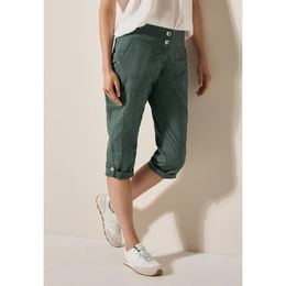 Cecil Damen Caprihose &raquo;Style New York&laquo; Sommerhose mit Knopfdetails am Bund gr&uuml;n 32, N-Gr