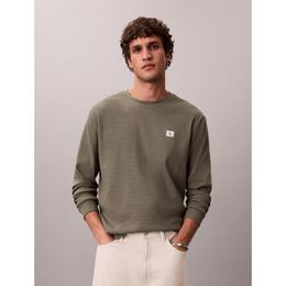 Calvin Klein Jeans Herren Langarmshirt &raquo;LS WAFFLE BADGE CREWNK TEE&laquo; Mit Rundhalsausschnitt M