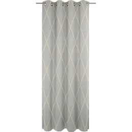 Adam Vorhang &raquo;Casket Valdelana Light&laquo; &Ouml;sen 1 Stk. tlg. aus 100% Bio-Baumwolle grau Jacquard, Baumwolle (Bio-Baumwolle) 175cm, &Ouml;sen, 145cm
