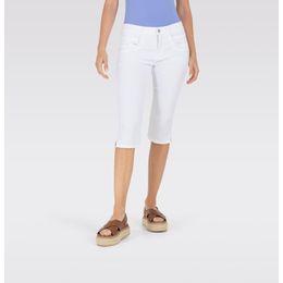 MAC Damen MAC Caprijeans &raquo;CAPRI&laquo; Eingelegte Zierfalten am Saum wei&szlig; 36, L&auml;nge 19