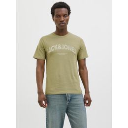 Jack & Jones Jack & Jones Herren T-Shirt &raquo;JORALMERIA BOLD BRANDING TEE SS CN&laquo; mit Logo Druck beige S
