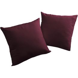 WIRTH Dekokissen &raquo;Newbury&laquo; Kissenh&uuml;lle ohne F&uuml;llung, 2 St&uuml;ck lila Baumwolle, Polyester B/L: 40cm x 40cm, 2 Stk.