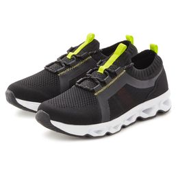 John Devin Damen Sneaker &raquo;Schn&uuml;rschuh, Freizeitschuh, Halbschuh, Schn&uuml;rhalbschuh, Turnschuh&laquo; im sportiven Look mit leichter Sohle Unisex VEGAN schwarz
