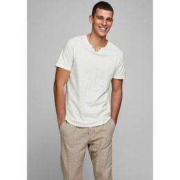 Jack & Jones Jack & Jones Herren T-Shirt &raquo;SPLIT NECK TEE&laquo; mit V-Ausschnitt wei&szlig; M