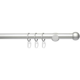 Liedeco Gardinenstange &raquo;Fertigstilgarnitur 20 mm Power Kugel&laquo; &Oslash; 2 mm 1 l&auml;ufig-l&auml;ufig Fixma&szlig; Gardinenstange Komplett grau Eisen B/L: 240cm &Oslash; 2mm, 1 Stk., 1 