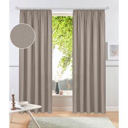 OTTO home Vorhang &raquo;Parry&laquo; Kr&auml;uselband 2 Stk. tlg. 2-er Set, blickdicht, monochrom, basic, einfarbig, Bestseller grau Polyester, Recyceltes Material 