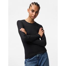 Pieces Damen Pieces Langarmshirt &raquo;PCRUKA LS TOP NOOS BC&laquo; Baumwollmischung, slim fit schwarz S