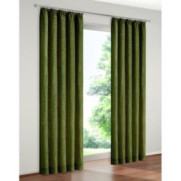 WIRTH Vorhang &raquo;Trondheim 234 g/m&sup2;&laquo; Kr&auml;uselband 1 Stk. tlg. gr&uuml;n Chenille, Polyacryl 145cm, Kr&auml;uselband, 132cm