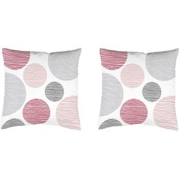 Home Wohnideen Dekokissen &raquo;BORDEN&laquo; Kissenh&uuml;lle ohne F&uuml;llung, 2 St&uuml;ck rosa Polyester B/L: 40cm x 40cm, 2 Stk.