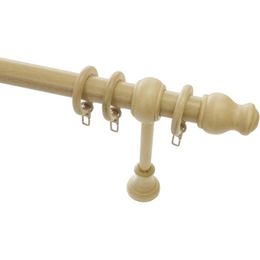 Gardinia Gardinenstange &raquo;Set Holz&laquo; &Oslash; 28 mm 1 l&auml;ufig-l&auml;ufig Fixma&szlig; 1-Lauf beige Holzwerkstoff B/L: 120cm &Oslash; 28mm, 1 l&auml;ufig