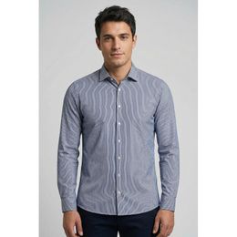 DESOTO Herren DESOTO Langarmhemd &raquo;Casual Kent 1/1&laquo; Jerseyhemd, Kentkragen, Slim Fit blau XXL, N-Gr
