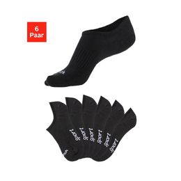 Bench. Damen Sneakersocken Packung, 6 Paar tlg. nicht sichtbar in Sneakern schwarz 35-38