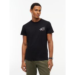 Tommy Jeans Herren T-Shirt &raquo;SLIM SIGNATURE CHEST TEE&laquo; Slim fit mit Rundhalsausschnitt schwarz XXL