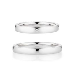 Bruno Banani Unisex Trauring &raquo;Schmuck Geschenk Ehering Hochzeit Damenring Herrenring&laquo; wahlweise mit oder ohne Brillant, Made in Germany silber 66, 