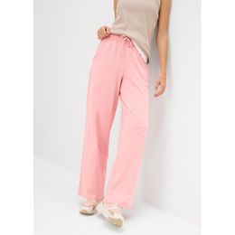 bonprix Damen bonprix Jerseyhose aus Baumwolle, lockere Passform, weites Bein, Casual Stil rosa 36/38 (S), N-Gr