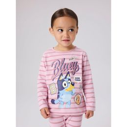 name it M&auml;dchen T-Shirt &raquo;NMFJONA BLUEY LS NREG TOP BOX NOOS SKY&laquo; Baumwollmischung, regular fit rosa 86