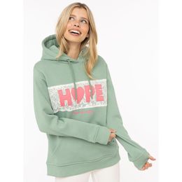 Zwillingsherz Damen Hoodie &raquo;"HOPE Spitze"&laquo;, Kapuze mit Kordel, Motiv mit Spitze, elastische B&uuml;ndchen M