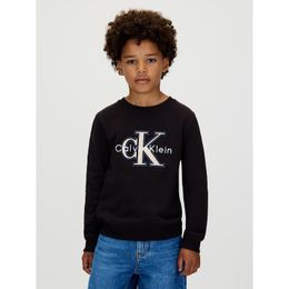 Calvin Klein Jeans Jungen Sweatshirt &raquo;FESTIVE MONO SWEATSHIRT&laquo;, f&uuml;r Kinder bis 16 Jahre, Applikation schwarz 6 (116)