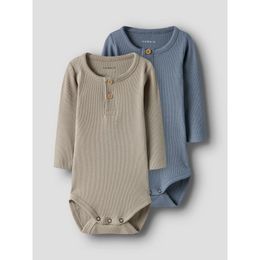 name it Jungen Langarmbody &raquo;NBMKAB 2P LS BODY NOOS&laquo; Packung, 2 Stk. beige 80, N-Gr