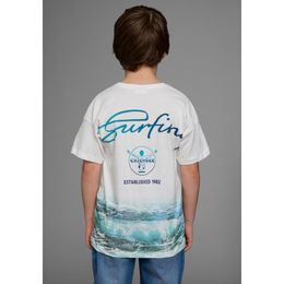 Chiemsee Jungen T-Shirt &raquo;WAVE&laquo; Kurzarm, Basic-Passform, bedruckt, Rundhalsausschnitt wei&szlig; 128/134