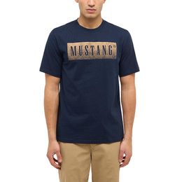 Mustang Herren Mustang T-Shirt &raquo;MU-Austin Block Logo&laquo; Regular fit blau XL