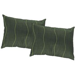 WIRTH Dekokissen &raquo;Sepino&laquo; Kissenh&uuml;lle ohne F&uuml;llung, 2 St&uuml;ck gr&uuml;n Baumwolle, Polyester B/L: 40cm x 40cm, 2 Stk.