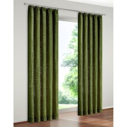 WIRTH Vorhang &raquo;B-Holmsund&laquo; Kr&auml;uselband 1 Stk. tlg. gr&uuml;n Chenille, Polyacryl 255cm, Kr&auml;uselband, 172cm
