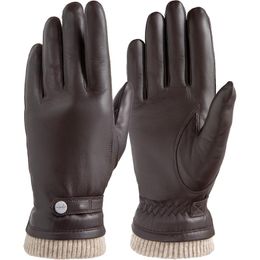 Pearlwood Damen Pearlwood Lederhandschuhe &raquo;SUNNY&laquo; anschmiegsamer Elastikbund sch&uuml;tz vor Wind, Regen, K&auml;lte und Schmutz braun 7.5