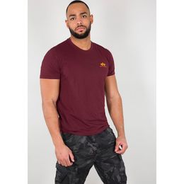 Alpha Industries Herren Rundhalsshirt &raquo;BASIC T SMALL LOGO&laquo; Baumwolle, regular fit rot 3XL
