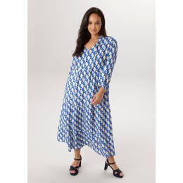 Aniston Plus Damen Aniston PLUS Maxikleid in trendigem Dessin 50, N-Gr