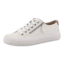 Mustang Shoes Damen Sneaker &raquo;Ulla&laquo; Freizeitschuh, Halbschuh, Schn&uuml;rschuh mit Au&szlig;enrei&szlig;verschluss wei&szlig; 40