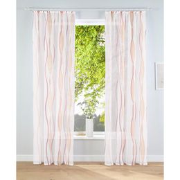 OTTO home Gardine &raquo;Dimona&laquo; Kr&auml;uselband 2 Stk. tlg. 2er-Set, Bestseller, Polyester, Wellen orange Voile, Polyester 145cm, Kr&auml;uselband, 140cm