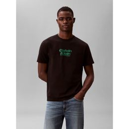 Calvin Klein Jeans Herren T-Shirt Rundhalsausschnitt, Regular Fit, Logoschriftzug schwarz XXL