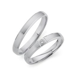 Phoenix Ph&ouml;nix Unisex Trauring &raquo;Schmuck&laquo; Made in Germany - wahlweise mit oder ohne Brillant silber 53, 0,01 SI = kleine Einschl&uuml;sse mit Brillant, Silber 925 (