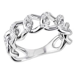 Firetti Damen Fingerring &raquo;Schmuck Geschenk Silber 925 Damenring Ring Panzerkette&laquo; mit Zirkonia (synth.) silber 52, Silber 925 (Sterlingsilber), 3mm