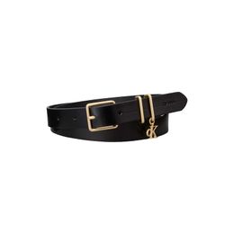Calvin Klein Damen Lederg&uuml;rtel &raquo;MONOGRAM CHARM KEEPER BELT 25MM&laquo; Regular fit mit Anh&auml;nger schwarz 85